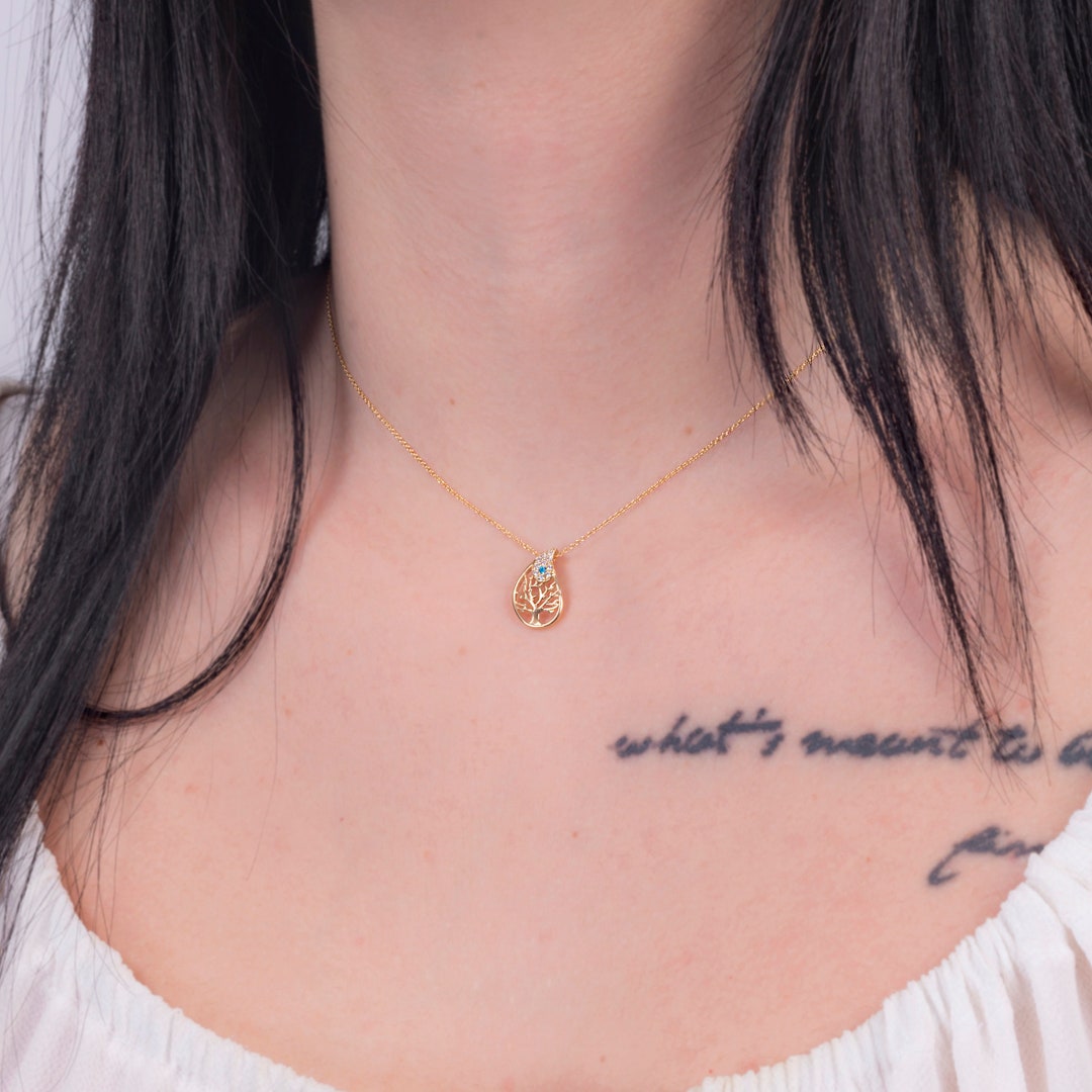 Tree of Life Necklace Solid Gold K9-k14/family Necklace/ancestor's ...