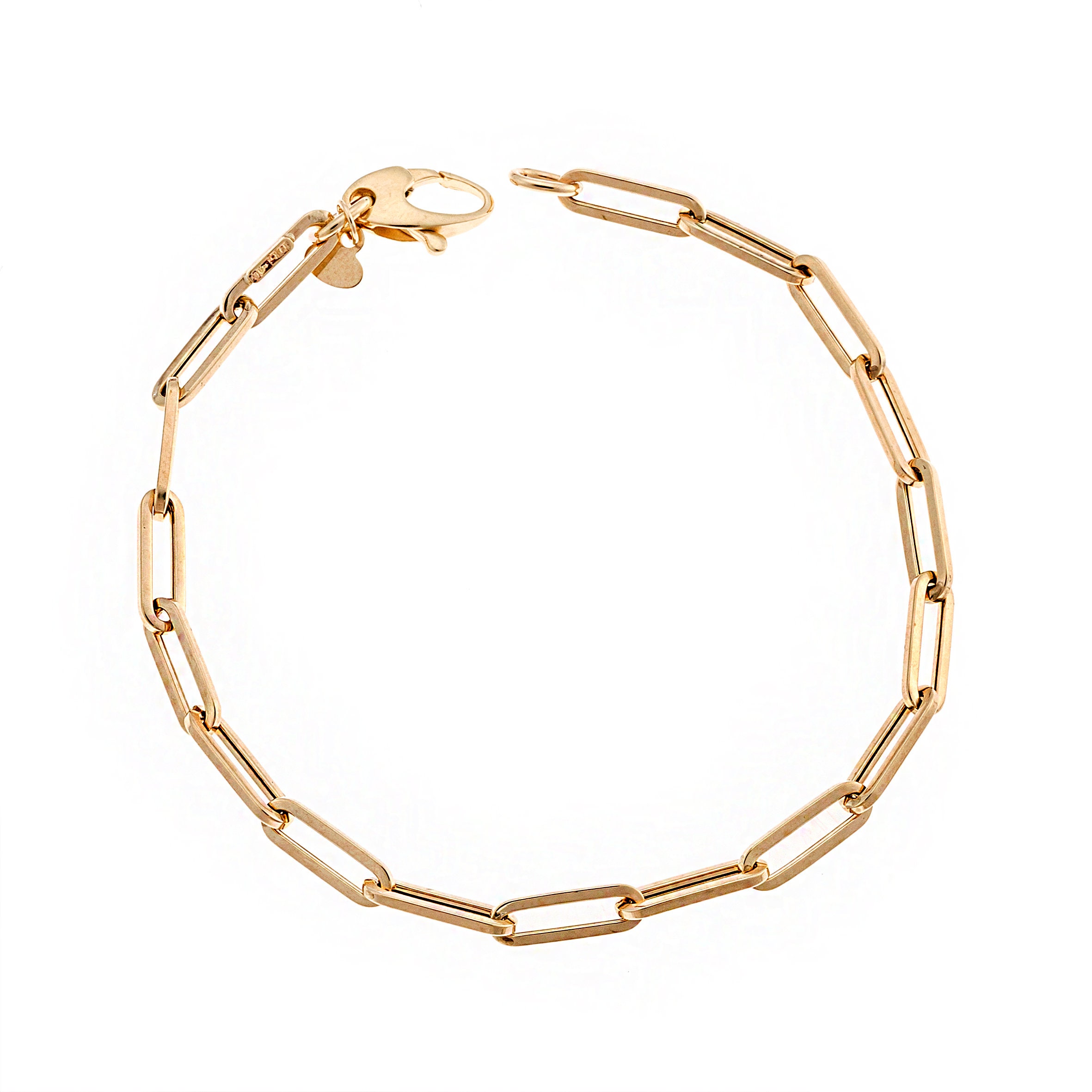 Rectangle Paperclip Link Bracelet K14 Gold,elongated Link Bracelet ...