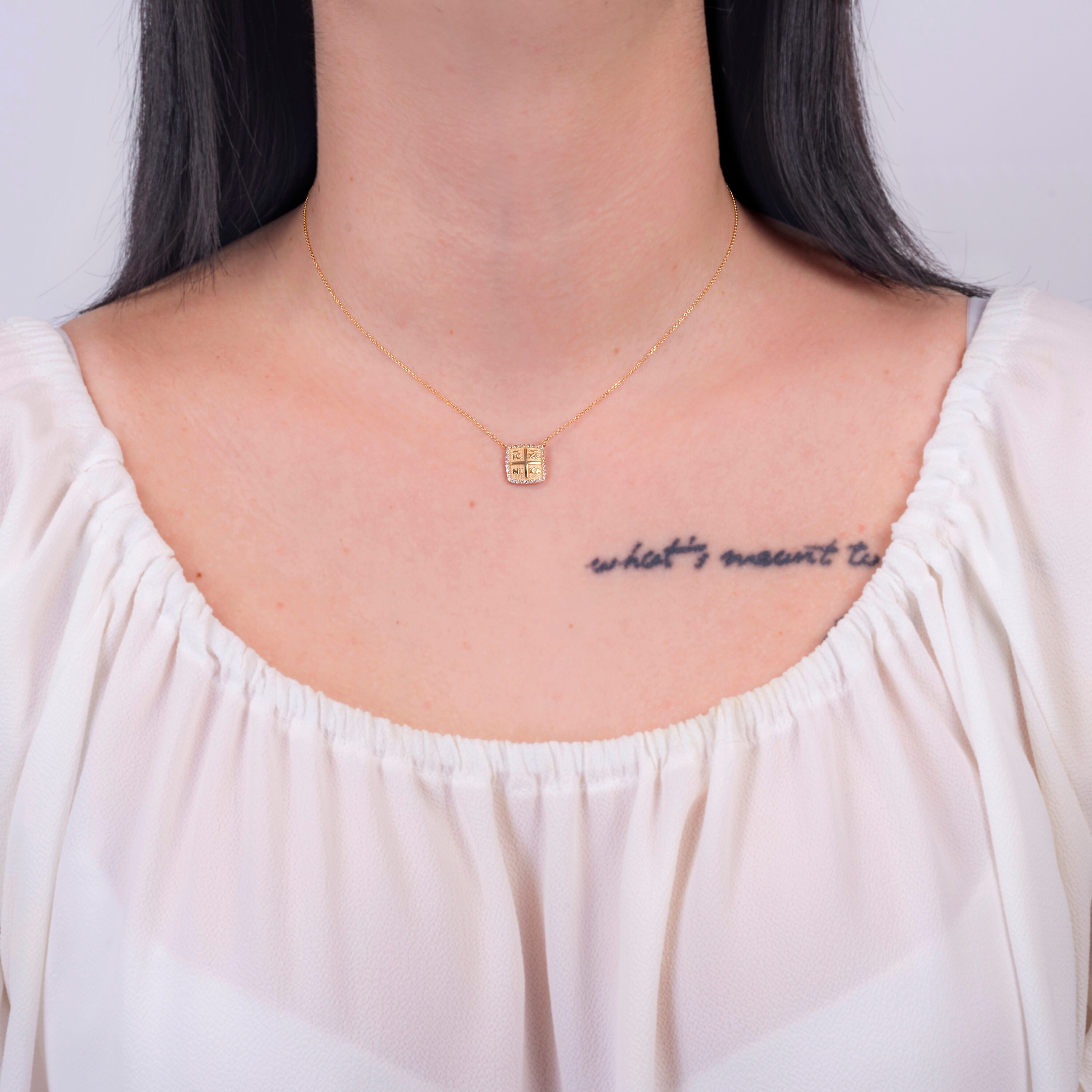 Solid Gold Greek Constantine Coin Pendant K9-k14,protection ICXC NIKA ...