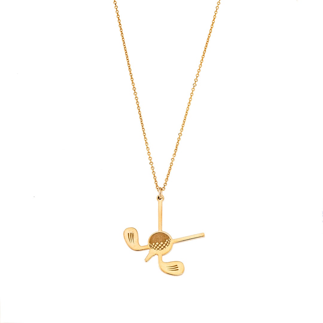 Gold Golf Club Pendant Necklace, Handmade Personalized Jewelry - Etsy