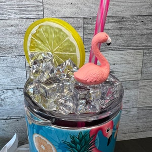 Pool Party / Flamingo / Lemonade / 20 Oz. Stainless Steel Tumbler Cup ...