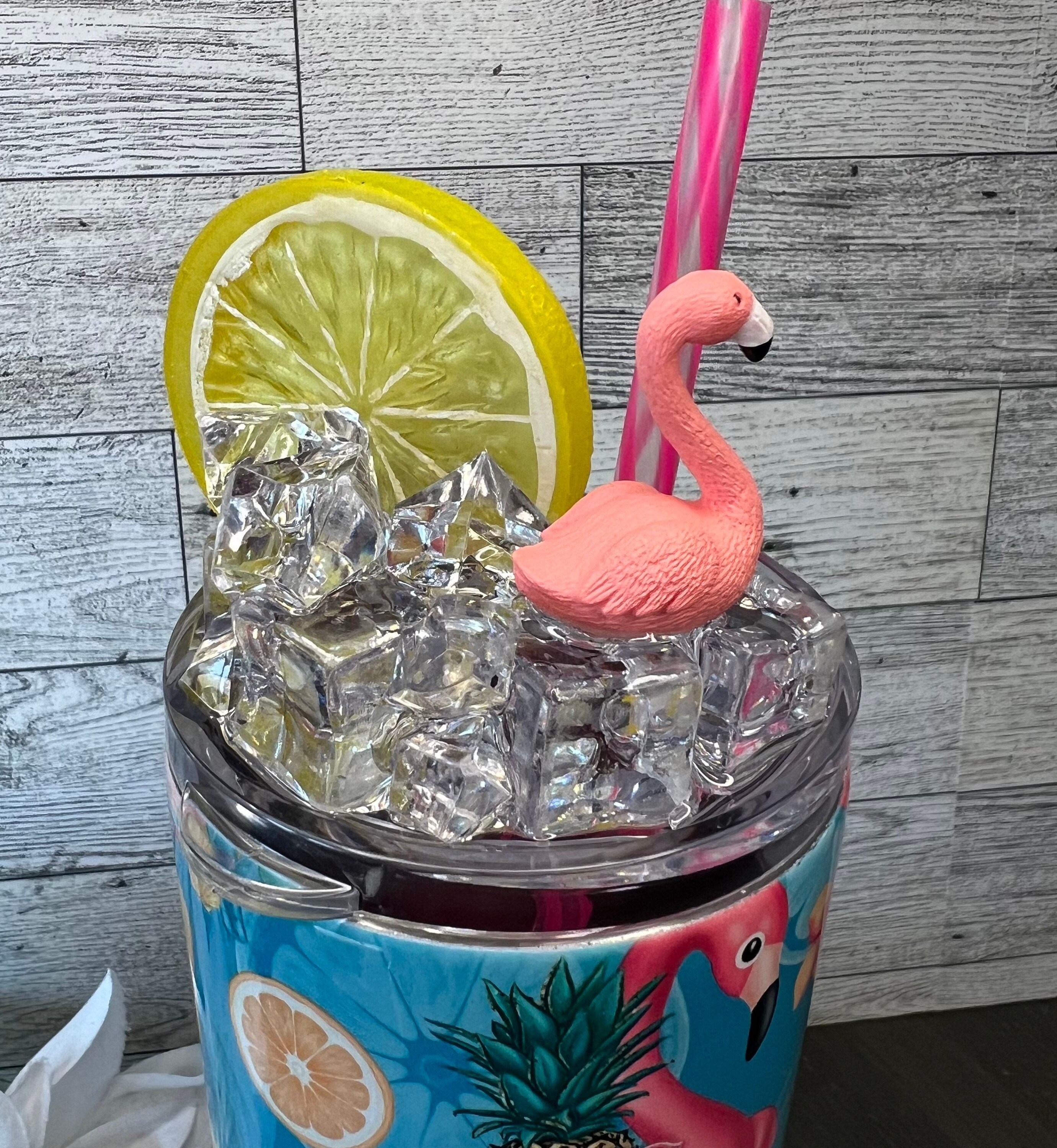 Pool Party / Flamingo / Lemonade / 20 Oz. Stainless Steel Tumbler Cup ...
