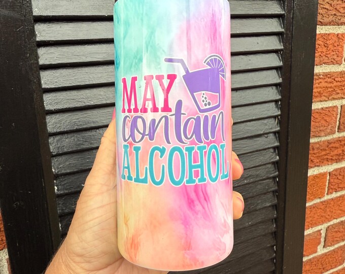 Slim Can Cooler / Koozie / Stainless Steel / Skinny / May Contain ...