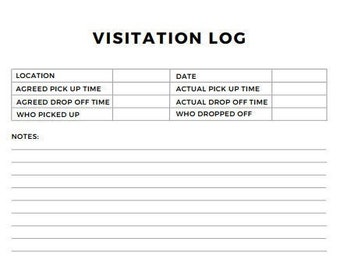 Custody Visitation Log - Etsy