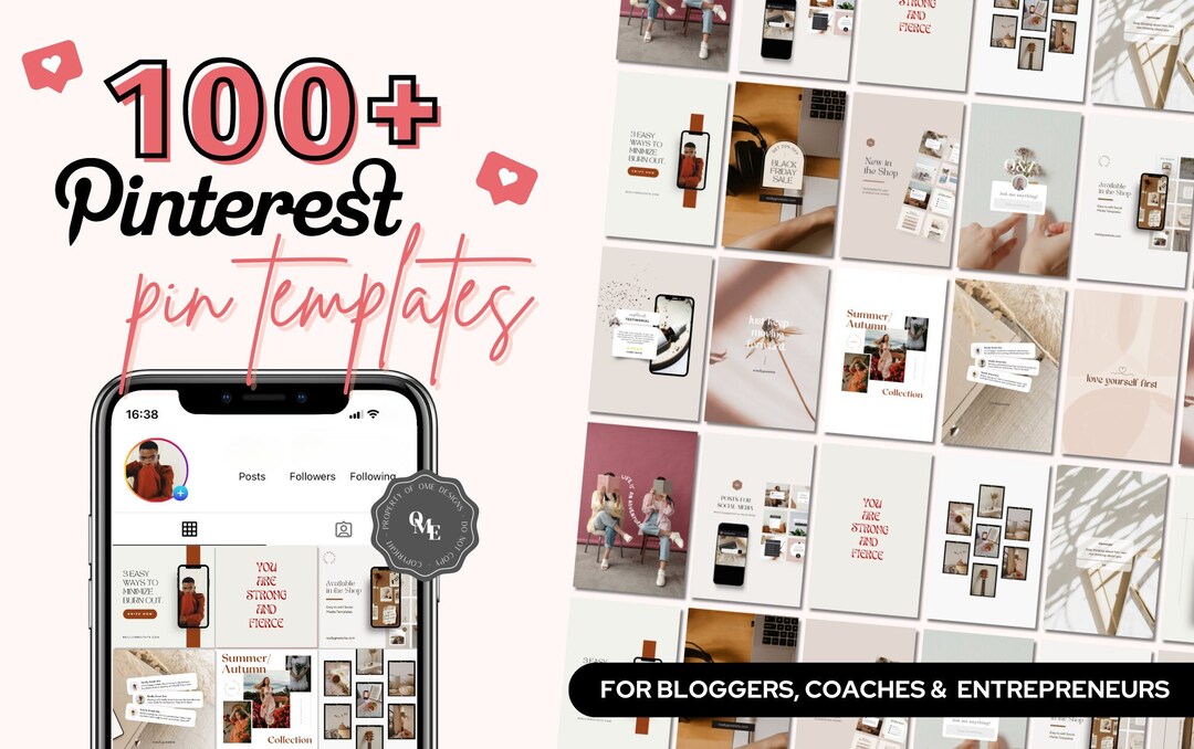 Pinterest Pin Template, Pinterest Pins for Bloggers, Coaches ...