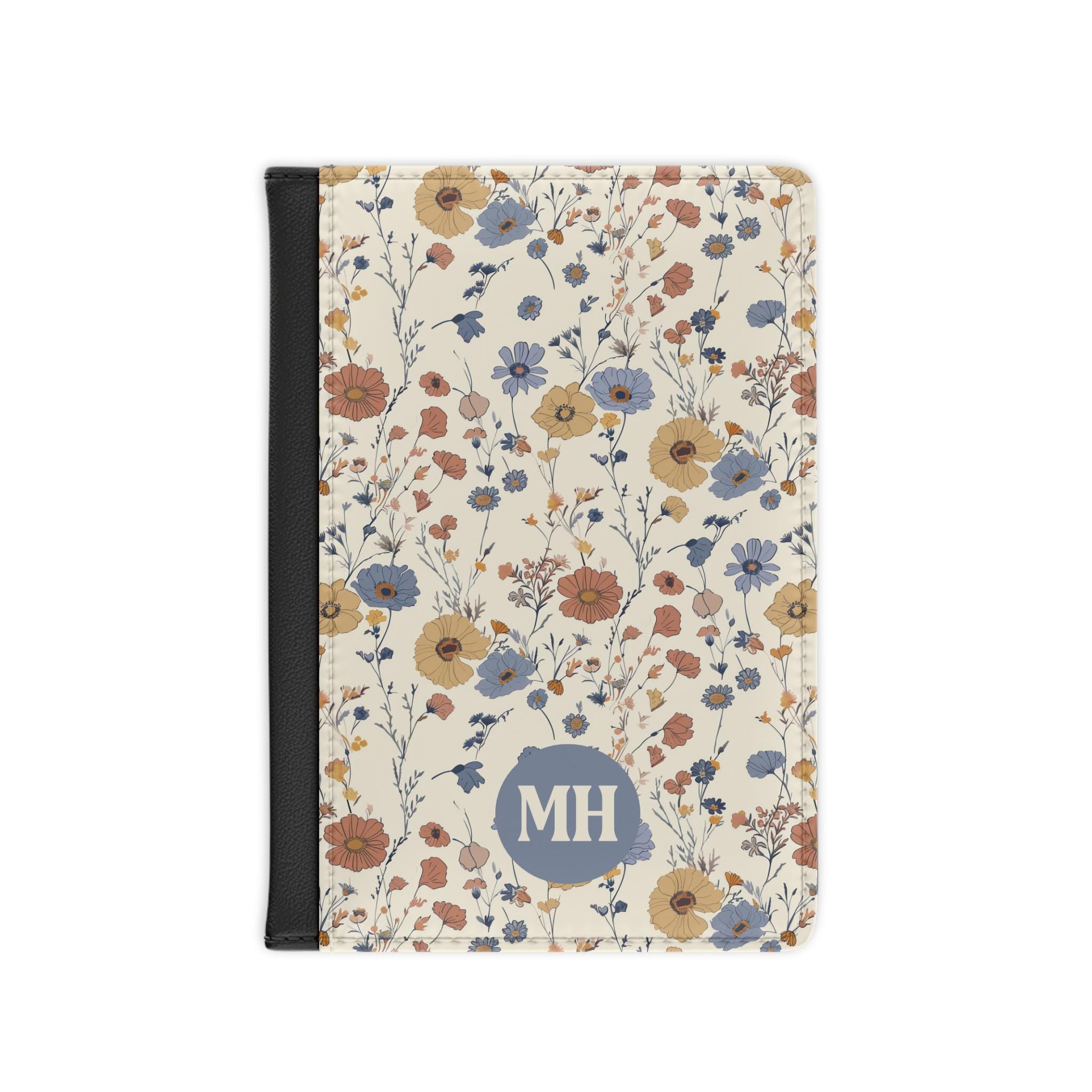 Custom Monogram Passport Cover Customized Luggage Tag Floral Passport ...