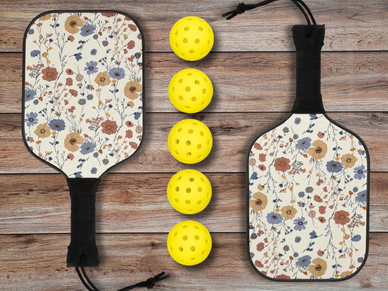 Wildflower Pickleball Paddle Kit Floral Pickleball Paddle Set Outdoor ...