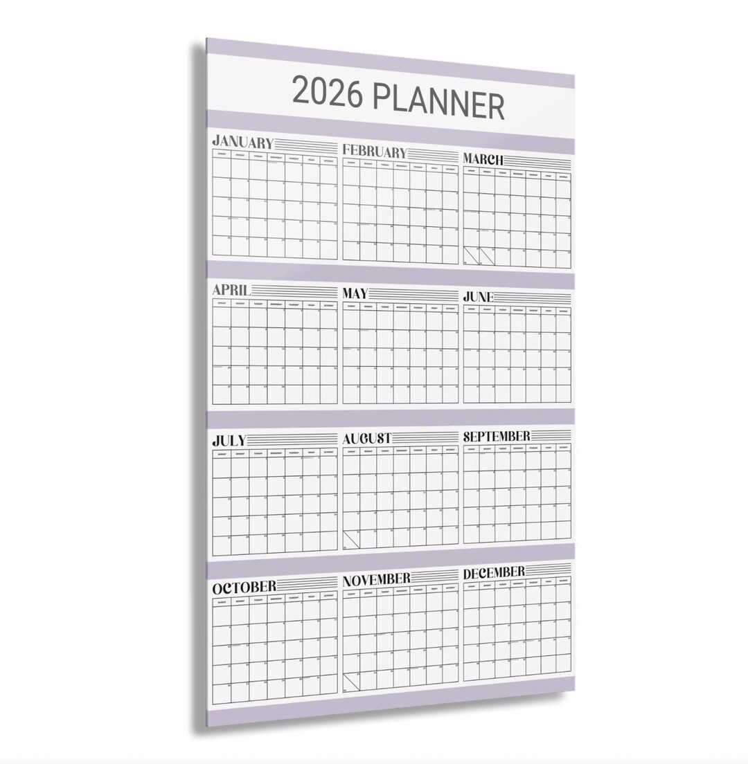 Yearly Wall Calendar Poster - Extra Large 36x54 Matte Poster Paper or ...