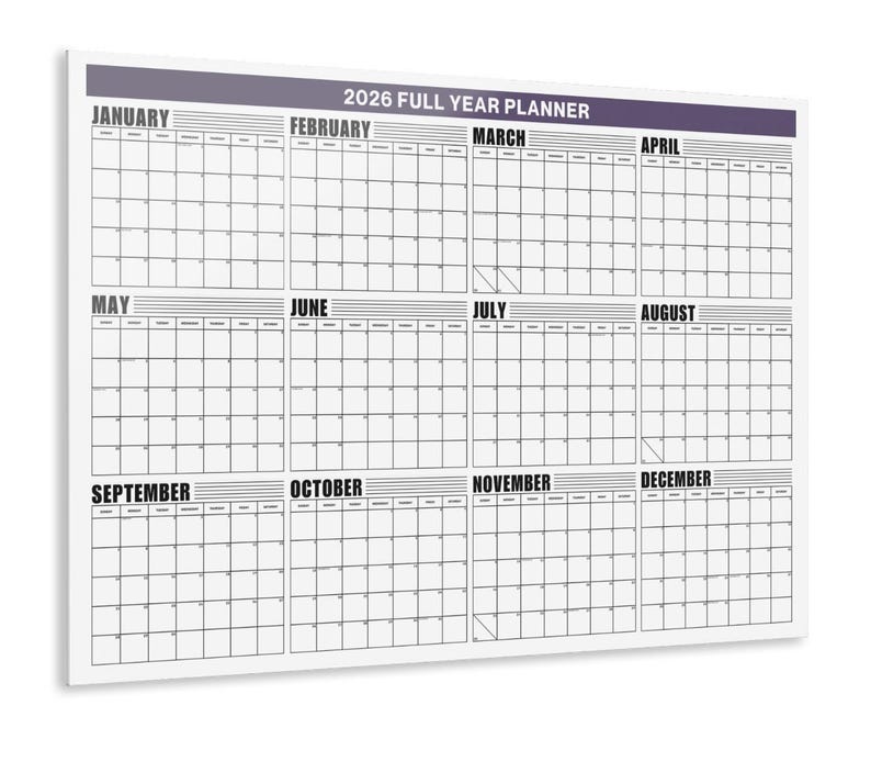 Large 2026 Wall Calendar, Yearly Planner (36x54” Matte Poster or ...
