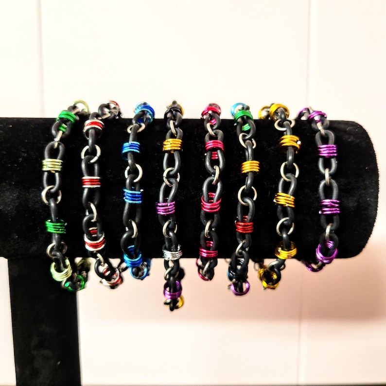 Chain Mail Streachy Bracelets Handmade - Etsy