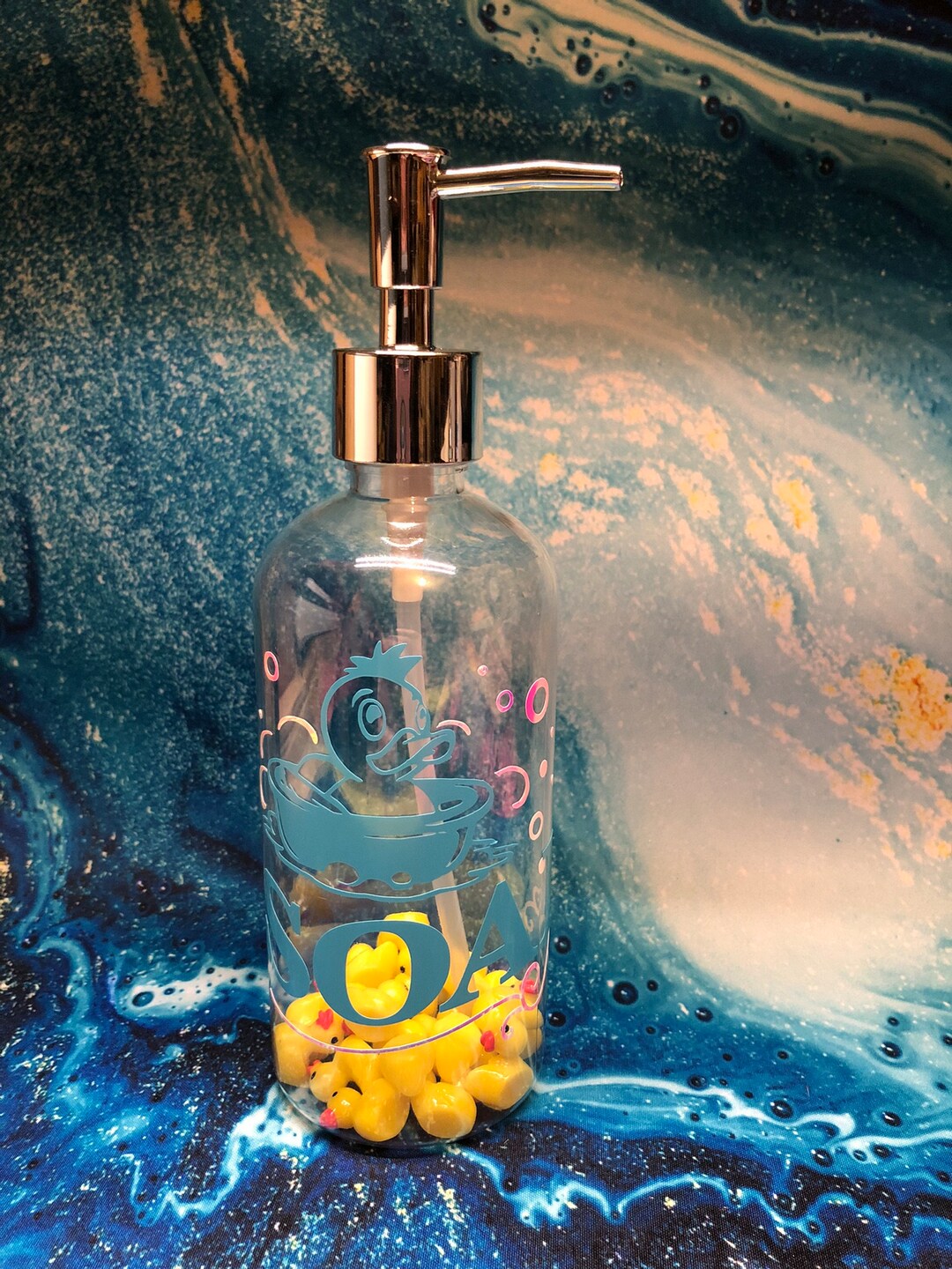 Liquid Soap Dispenser Pump Cute Rubber Duck Ducky With Resin Ducks ...