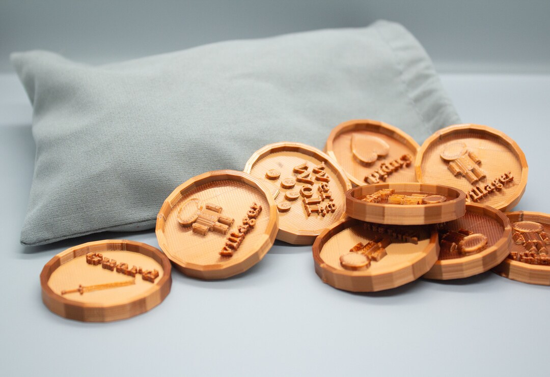 Werewolf Coins - 27 Token 3d Printed Role Tokens for Social Deduction ...