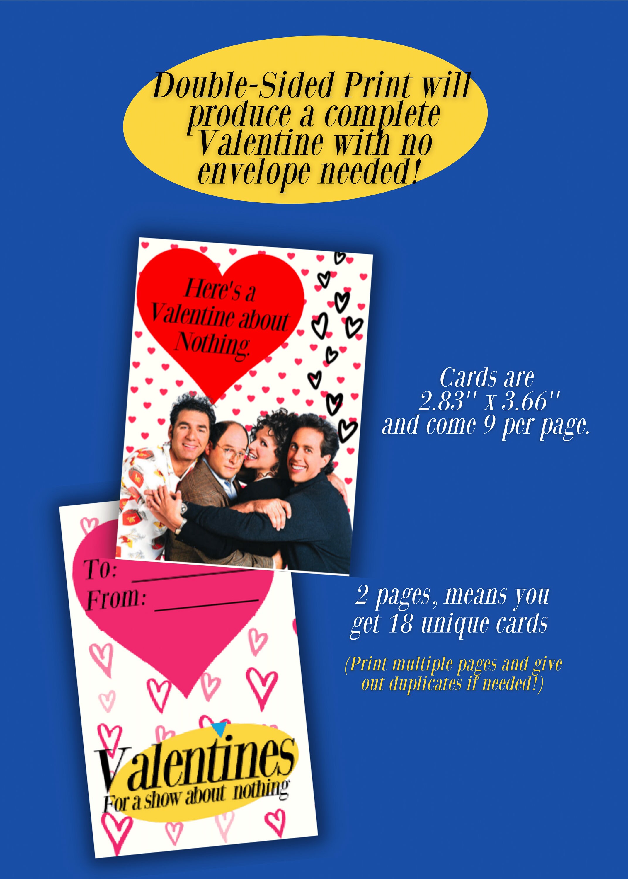 Seinfeld Valentines - Instant Download of 18 Unique Cards - Etsy