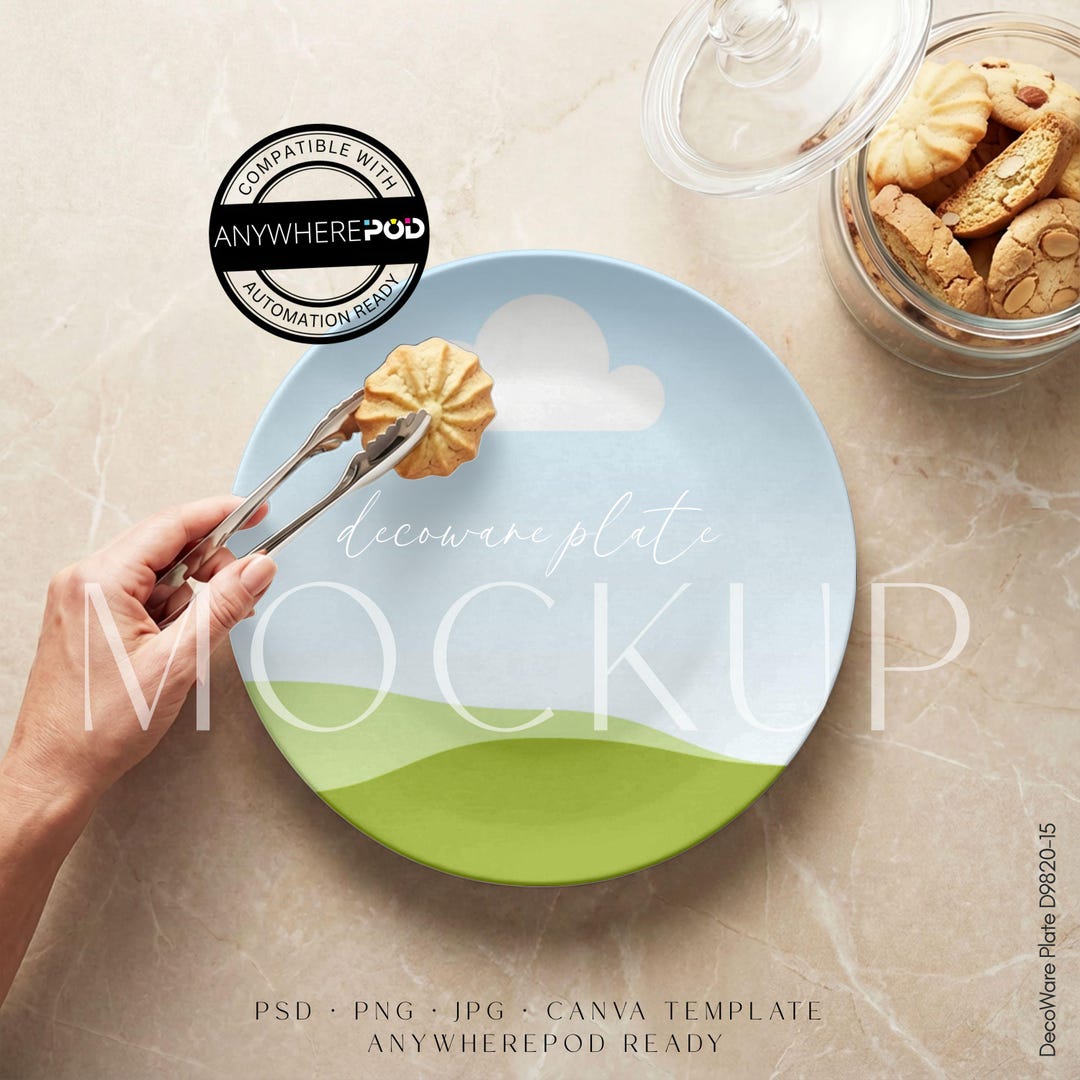 Decoware Plate Mockup for Canva (drag & Drop), Photopea, Affinity ...