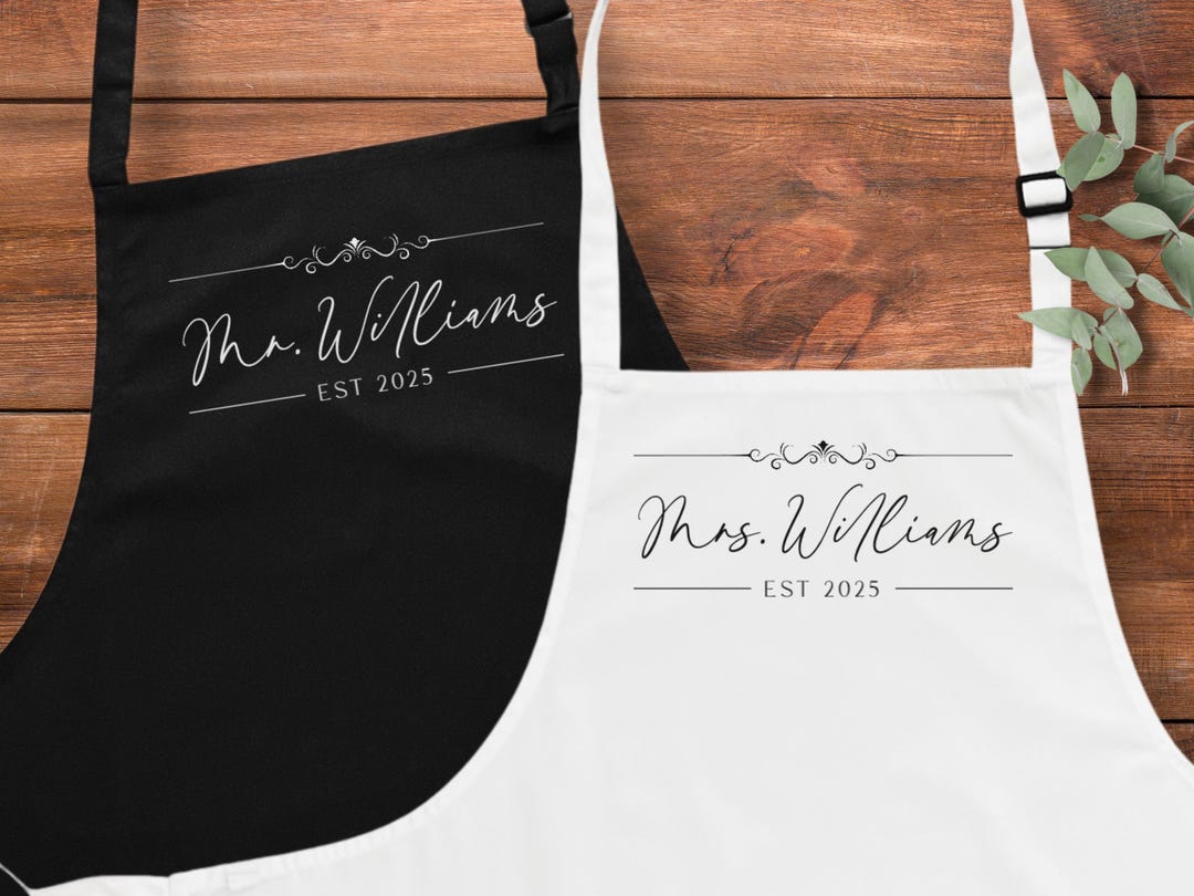 Personalized Aprons Gorgeous Custom Wedding Aprons for Couples, Gifts ...
