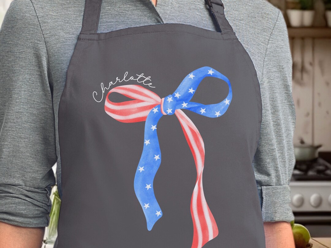 Personalized Apron Cute Custom Patriotic Apron With Adorable Bow - Etsy