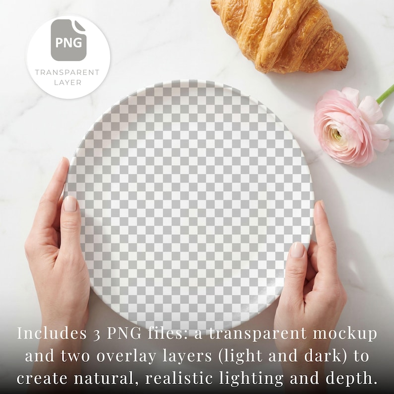 Decoware Plate Mockup for Photoshop, Photopea, Affinity, Canva (drag ...