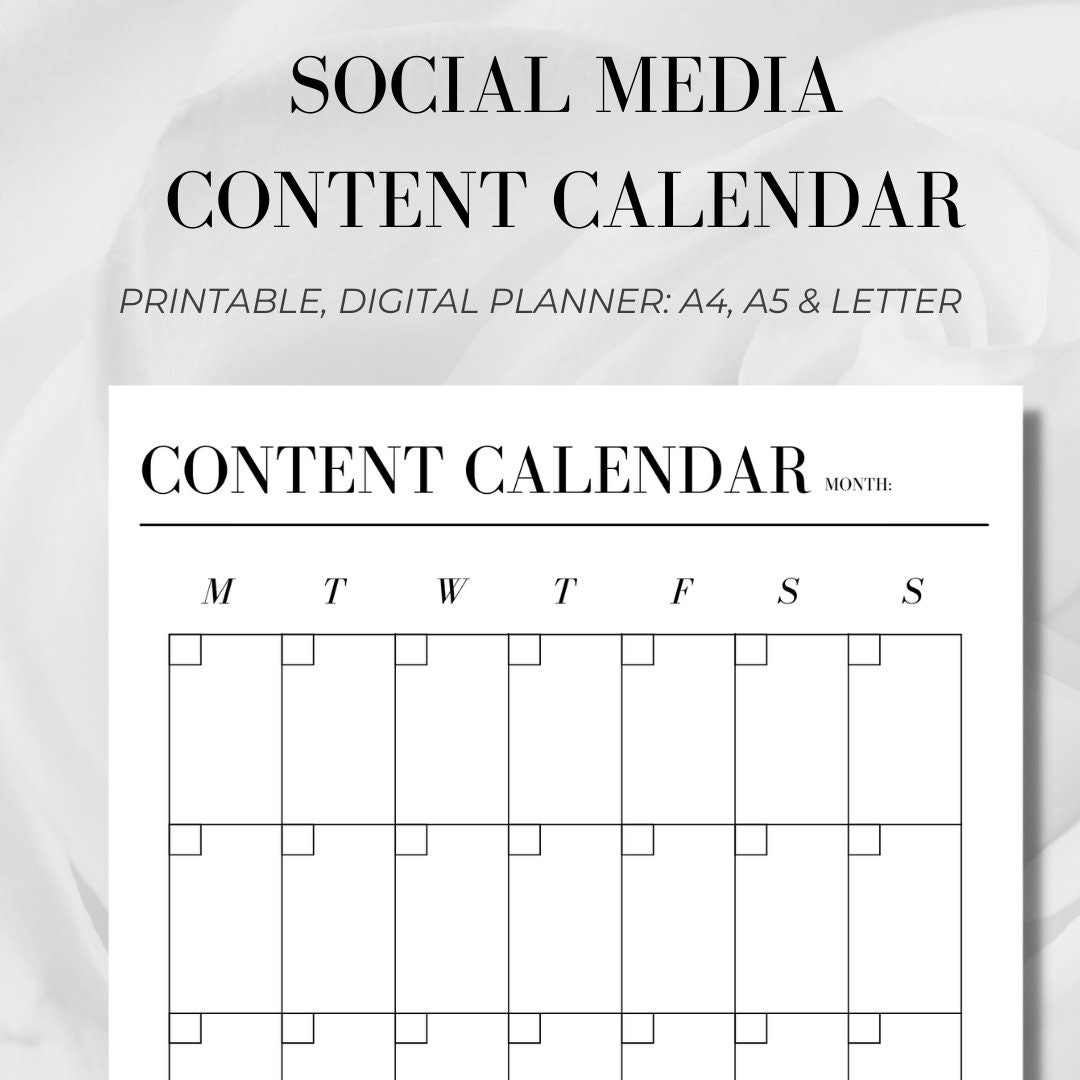 SOCIAL MEDIA CALENDAR, Content Calendar, Planner, Digital Planner ...