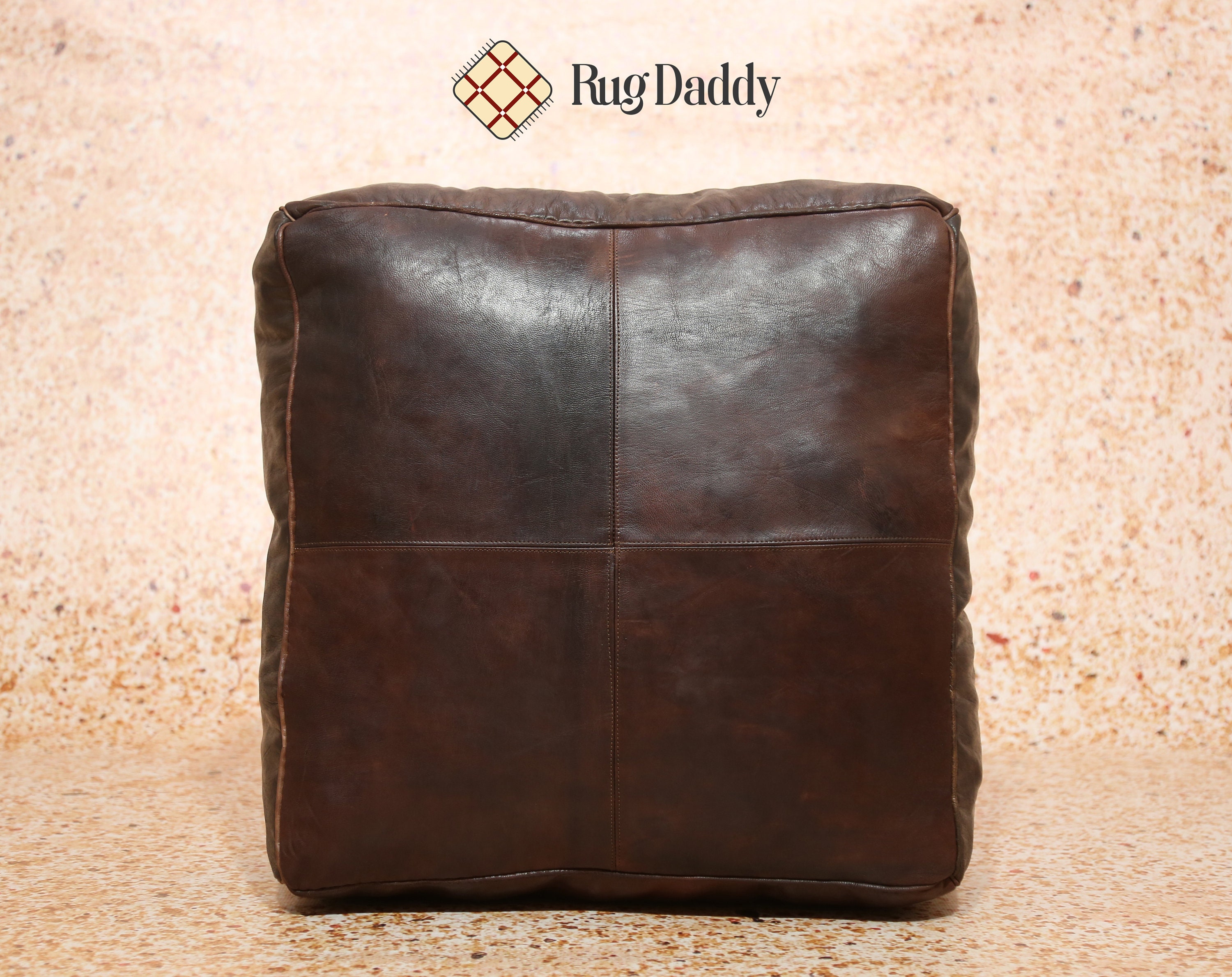 Moroccan Ottoman Pouf , Brown Pouf , Square Pouf , 100% Leather Pouf ...