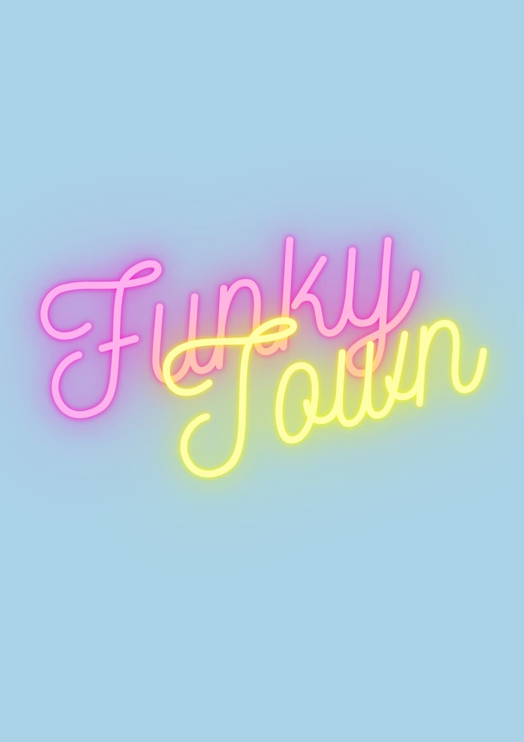 A4 Funky Town Neon Digital Download - Etsy
