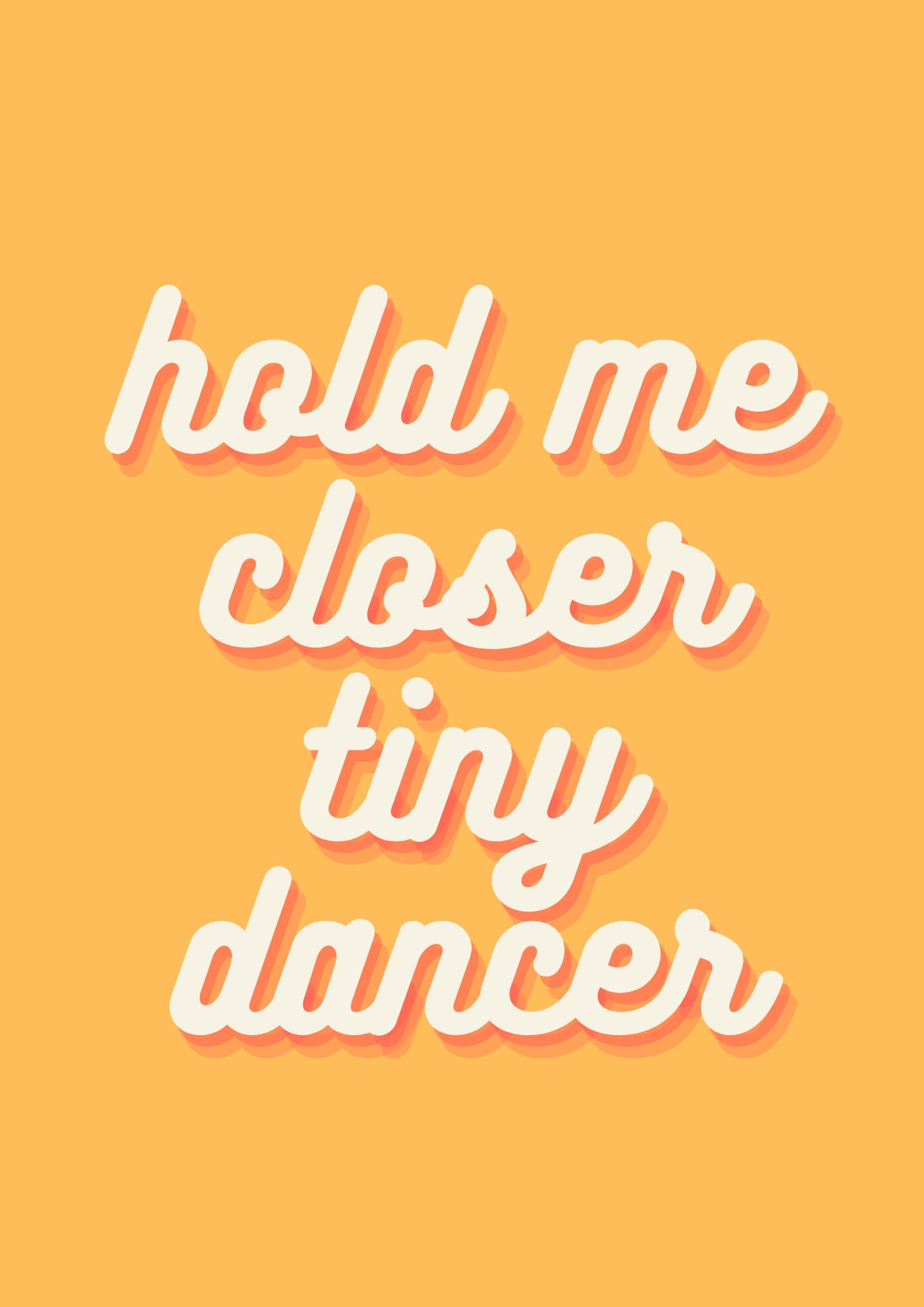 Tiny Dancer A4 Print Digital Download Orange Template - Etsy