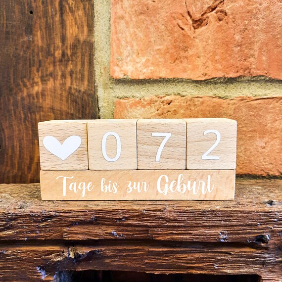 Baby Countdown I Birth Countdown WOOD I Gift for Pregnancy | Etsy