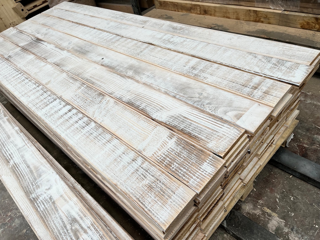 1sqm White Wash Timber Cladding, Rustic Planks for Indoor or Outdoor ...
