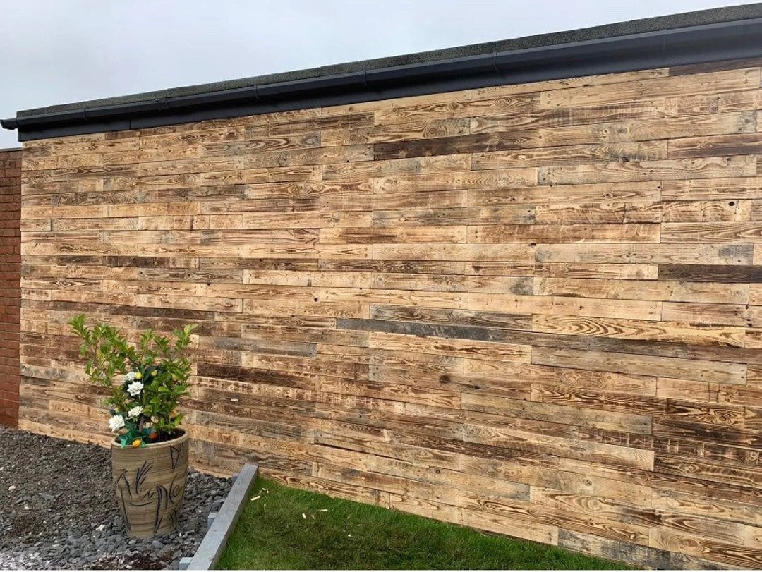 15sqm Reclaimed Scorched Pallet Wood Cladding | Recycled Rustic Timber ...