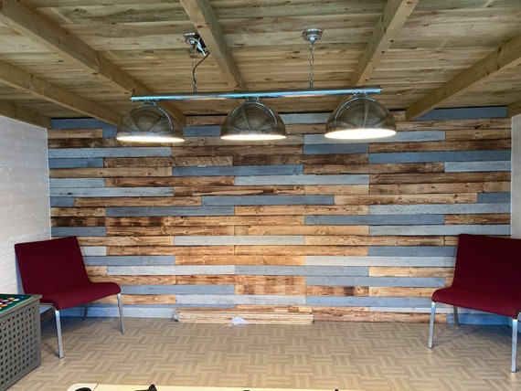 Natural and Greys Stunning Rustic Pallet Wood Wall Cladding | Etsy