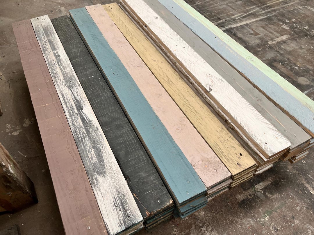 1sqm Reclaimed Distressed Pallet Wood Timber Cladding pastels Mix ...