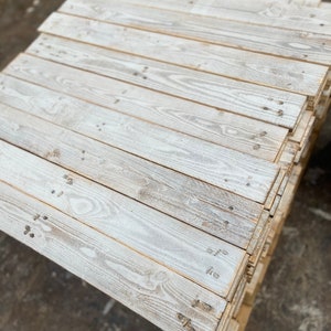 5sqm Reclaimed Whitewash Pallet Wood Cladding| Sanded| DIY Rustic ...