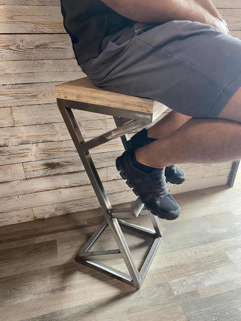 Retro Industrial but Rustic Bar Stools Made by Hand - Etsy