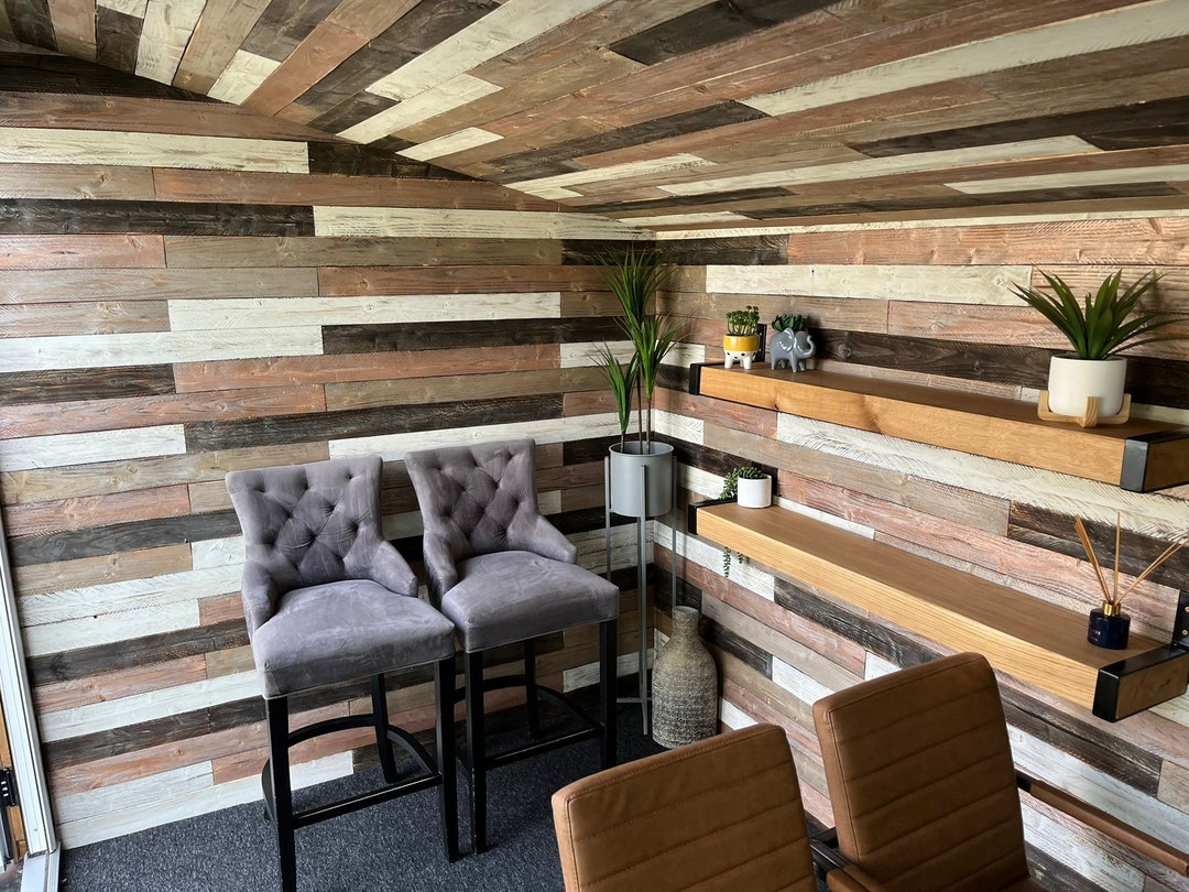 3m2 Kiln Dried Metallic Gold, Copper Mix Rustic Timber Pallet Wood Wall ...