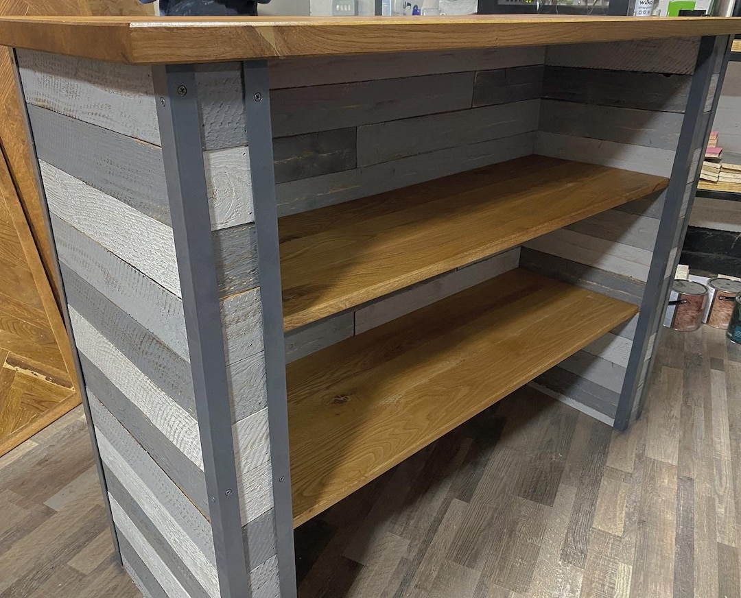 Bespoke Solid Wood Heavy Duty Home/garden Bar With Shelving, Cladding ...