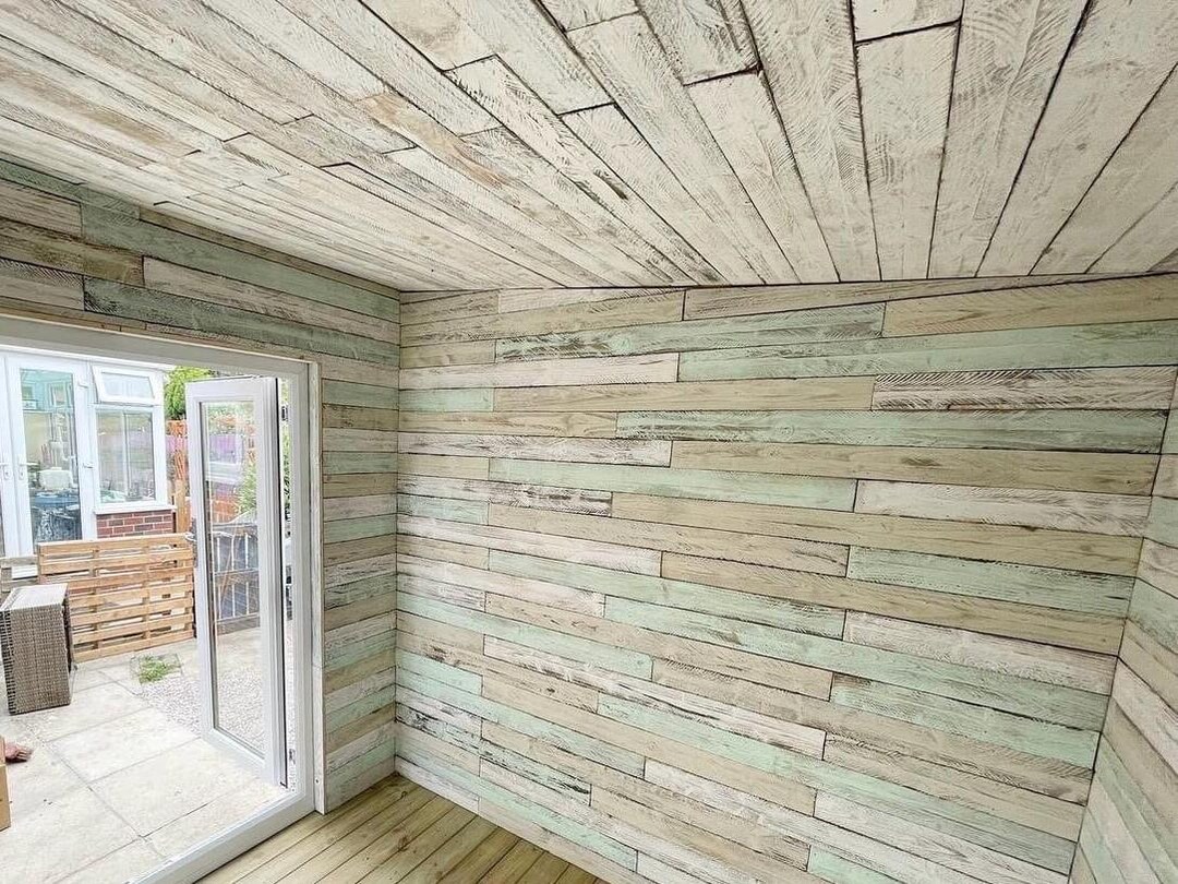 1sqm Timber Cladding | Champagne & Mint Colour Mix | Sanded | Multiple ...