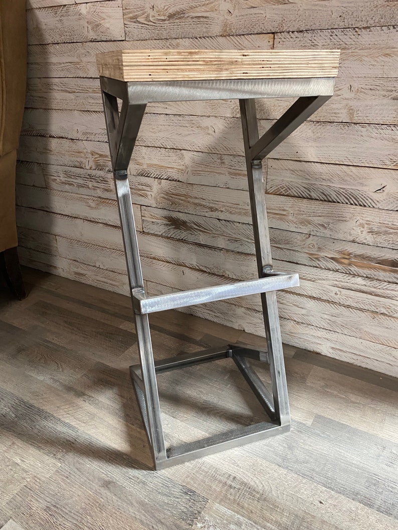 Retro Industrial but Rustic Bar Stools Made by Hand - Etsy