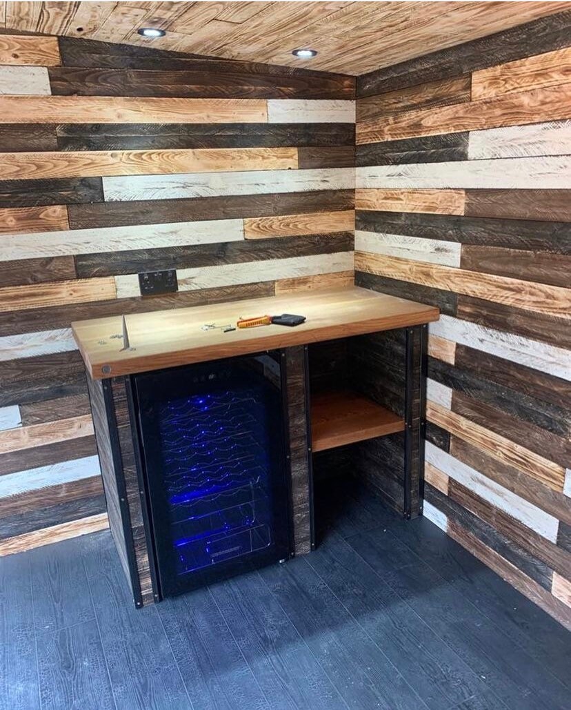 Bespoke Solid Wood Heavy Duty Home/garden Bar With Shelving - Etsy