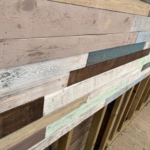 1sqm Reclaimed Distressed Pallet Wood Timber Cladding pastels Mix ...
