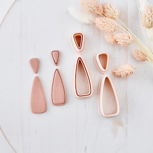 Rounded Tear Drop Dangle | Embossed Tapered Polymer Clay Cutter Spring ...