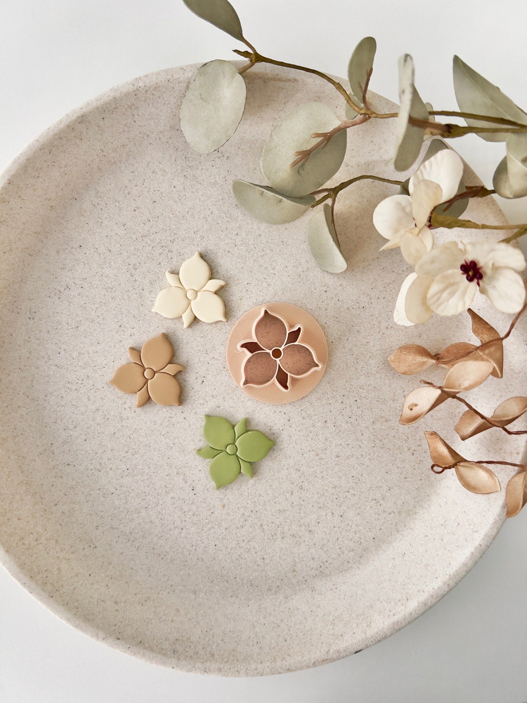 Boho Flower Clay Cutters | Floral Polymer Clay Earring Cutters | Unique ...