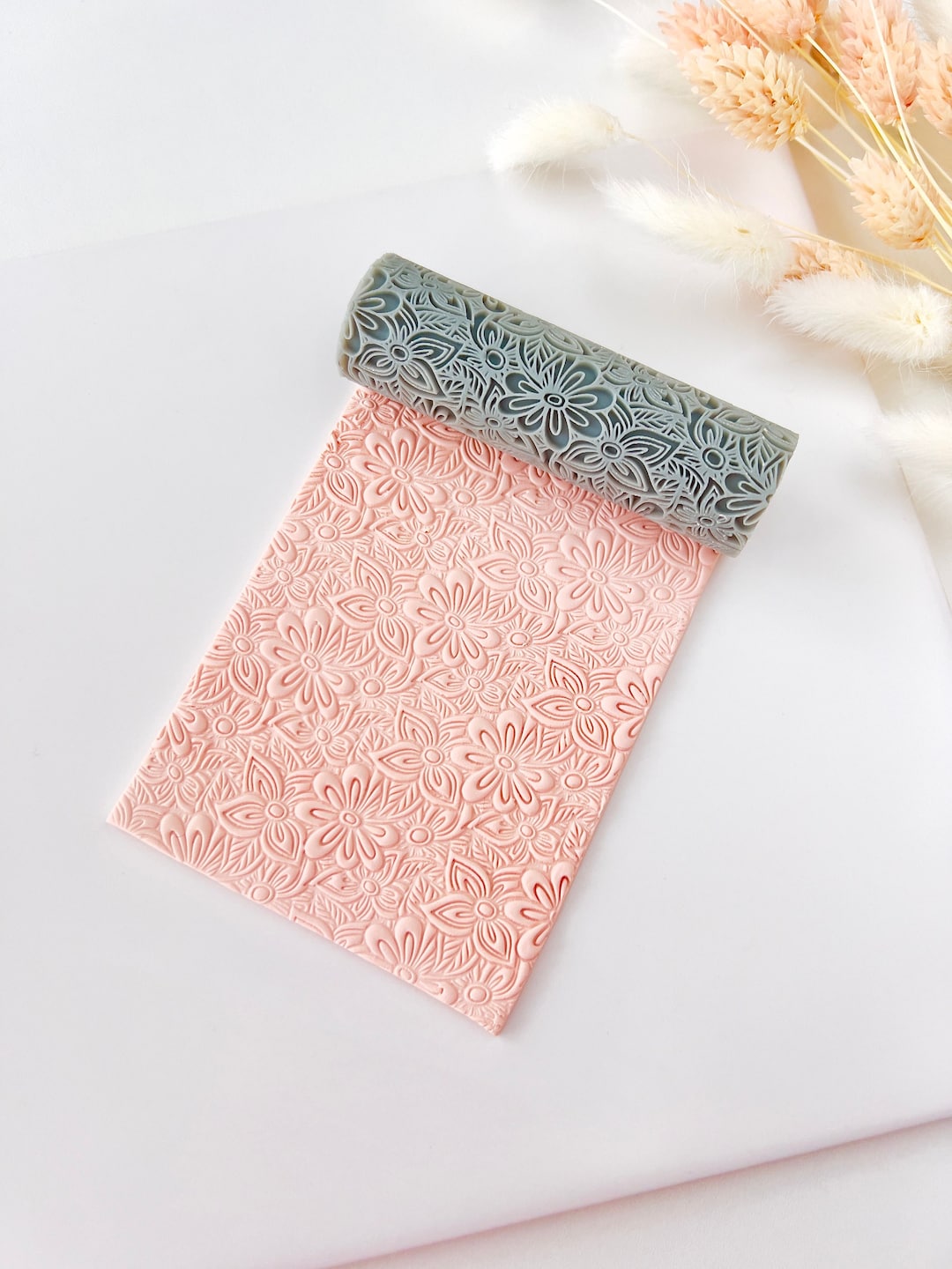 Polymer Clay Texture Roller Clay Stamp 3D Printed Embossing Polymer Clay Tool Vintage Pattern ...