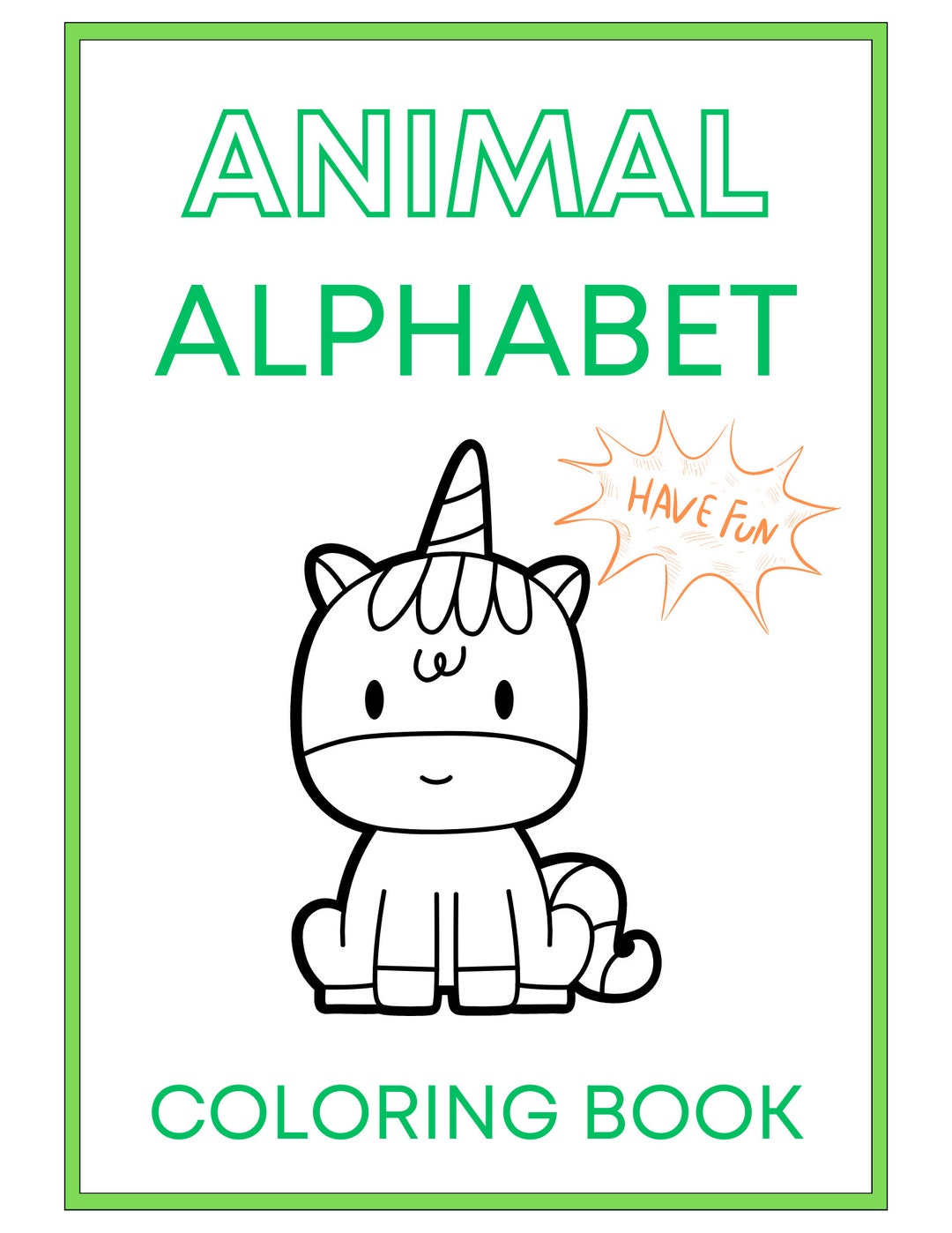Animal Alphabet Coloring Book - Etsy