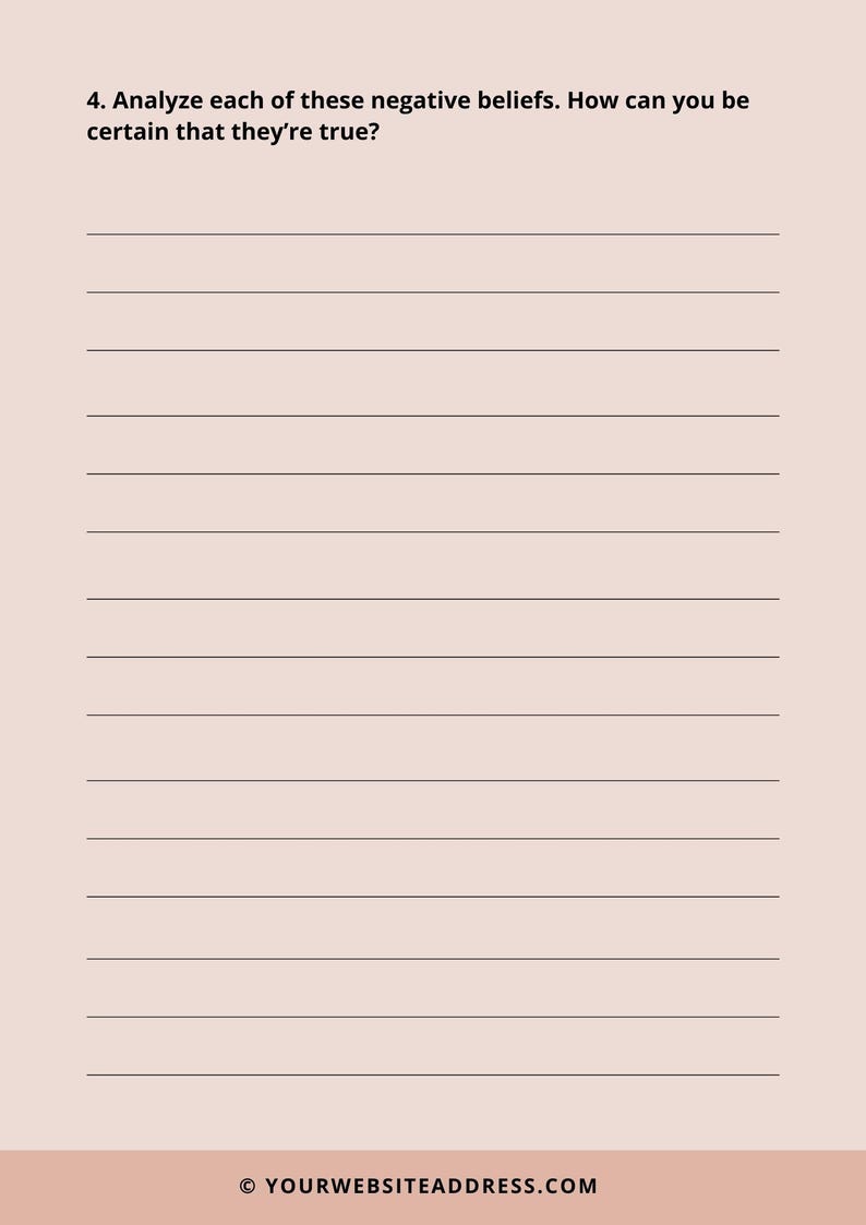 Overcoming Limiting Beliefs Worksheet - Etsy