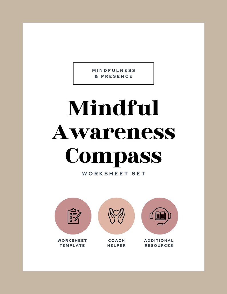 Mindful Awareness Compass Worksheet - Etsy