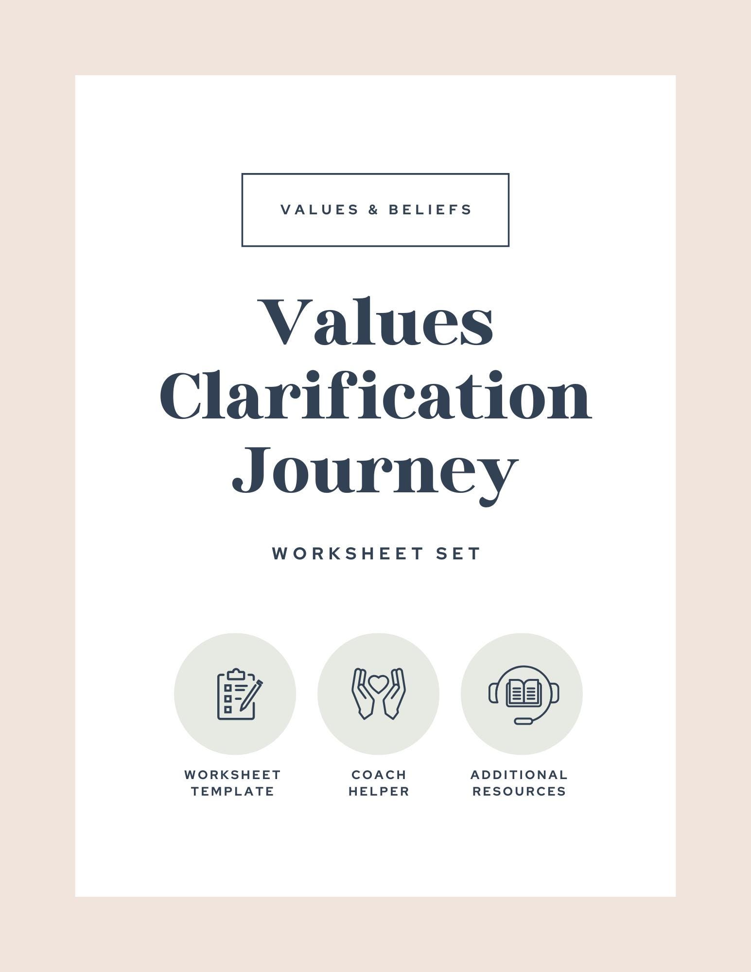 Values Clarification Journey | Worksheet Set - Etsy