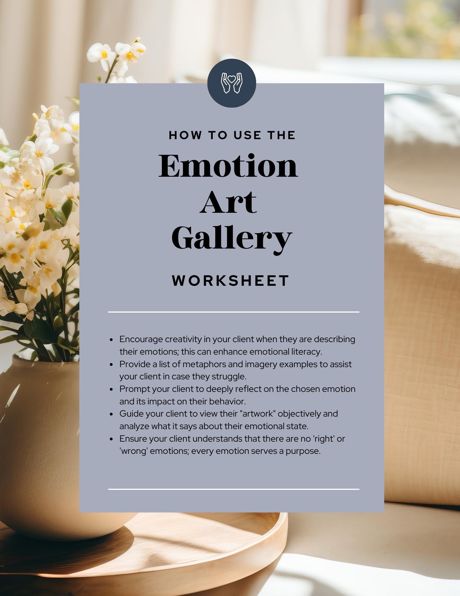 Emotion Art Gallery Worksheet - Etsy
