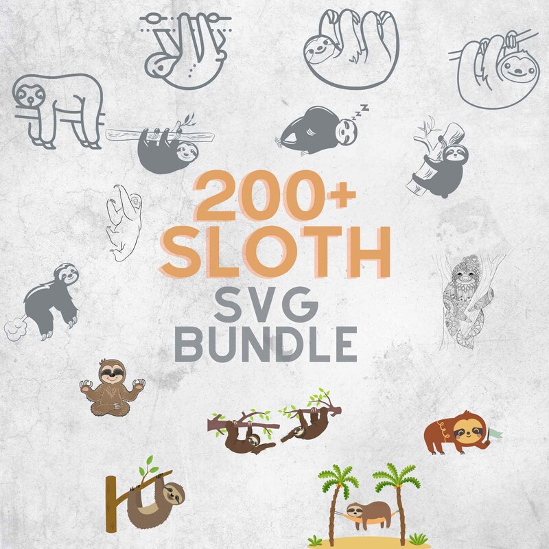 Cute Sloth Svg - Etsy