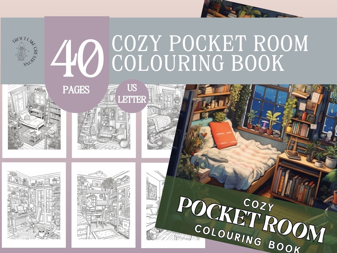 Cozy Pocket Room Colouring Pages Adult Coluoring Book Adult Coloring ...