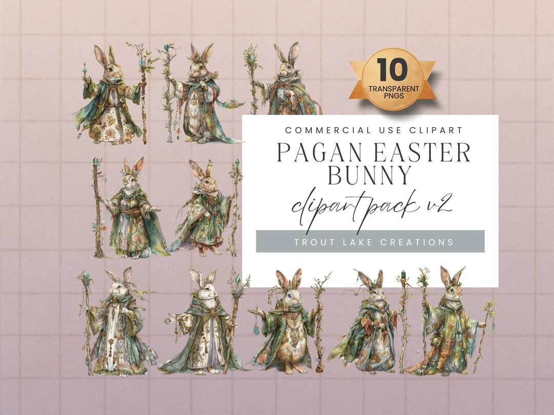 Pagan Easter Bunny Clipart V2 Easter Clip Art Digital Download Easter ...