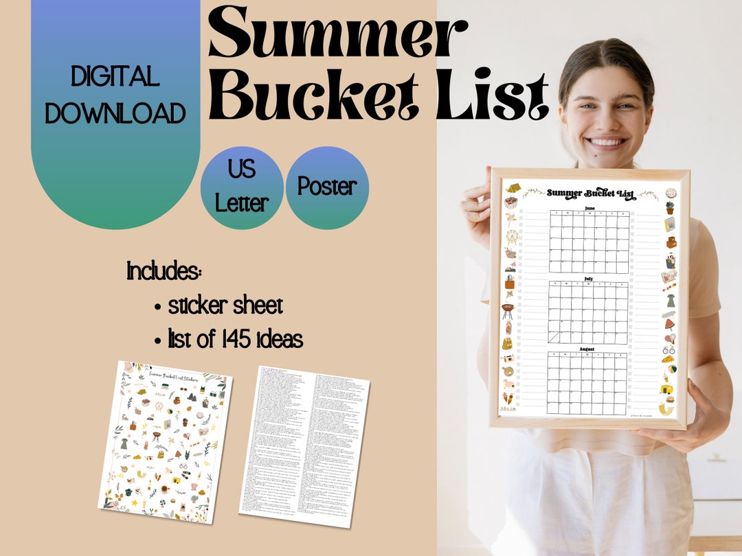 Summer Bucket List Digital Download Printable Summer - Etsy